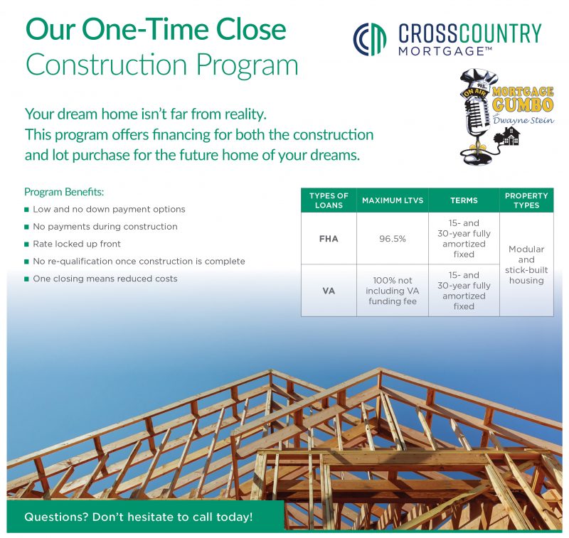 One-Time Construction Close | Mortgage Gumbo with Dwayne Stein